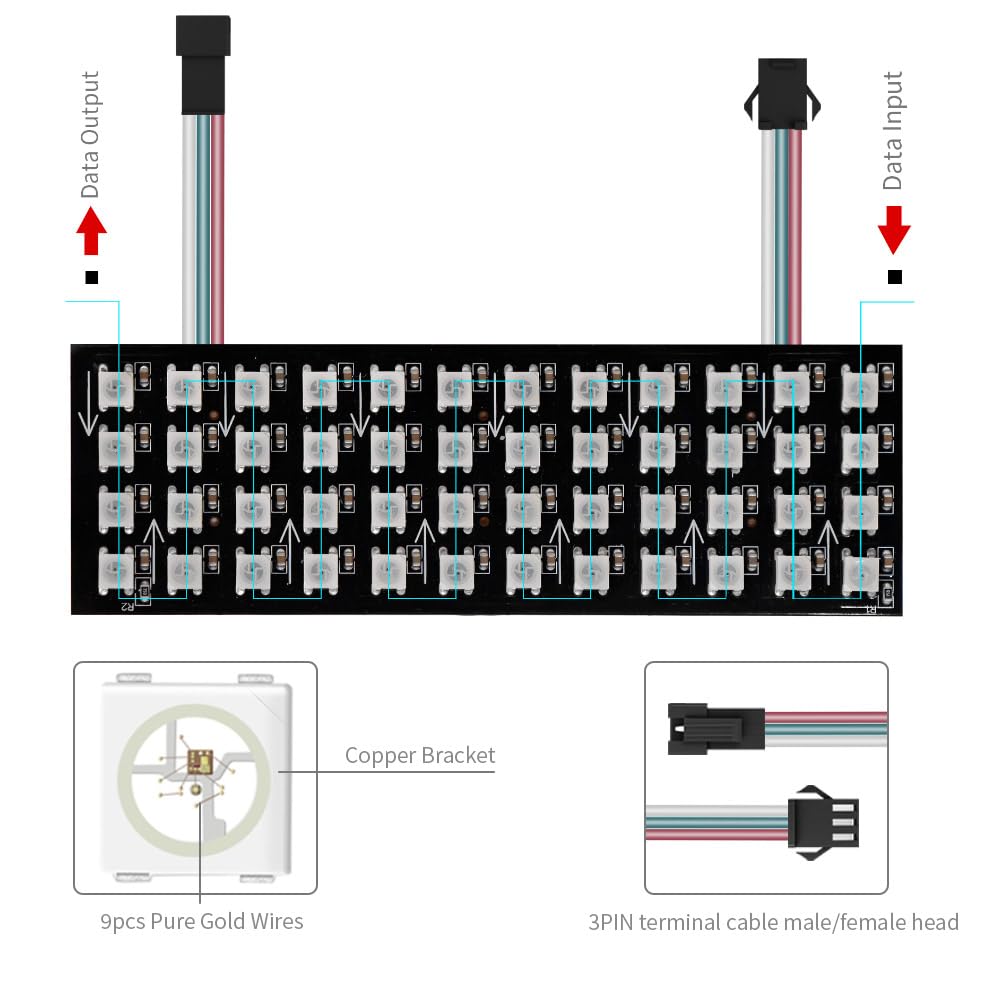 Schermo Luce Flessibile Dc 5v Ws2812b Led Flexible Display Matrix Panel ...