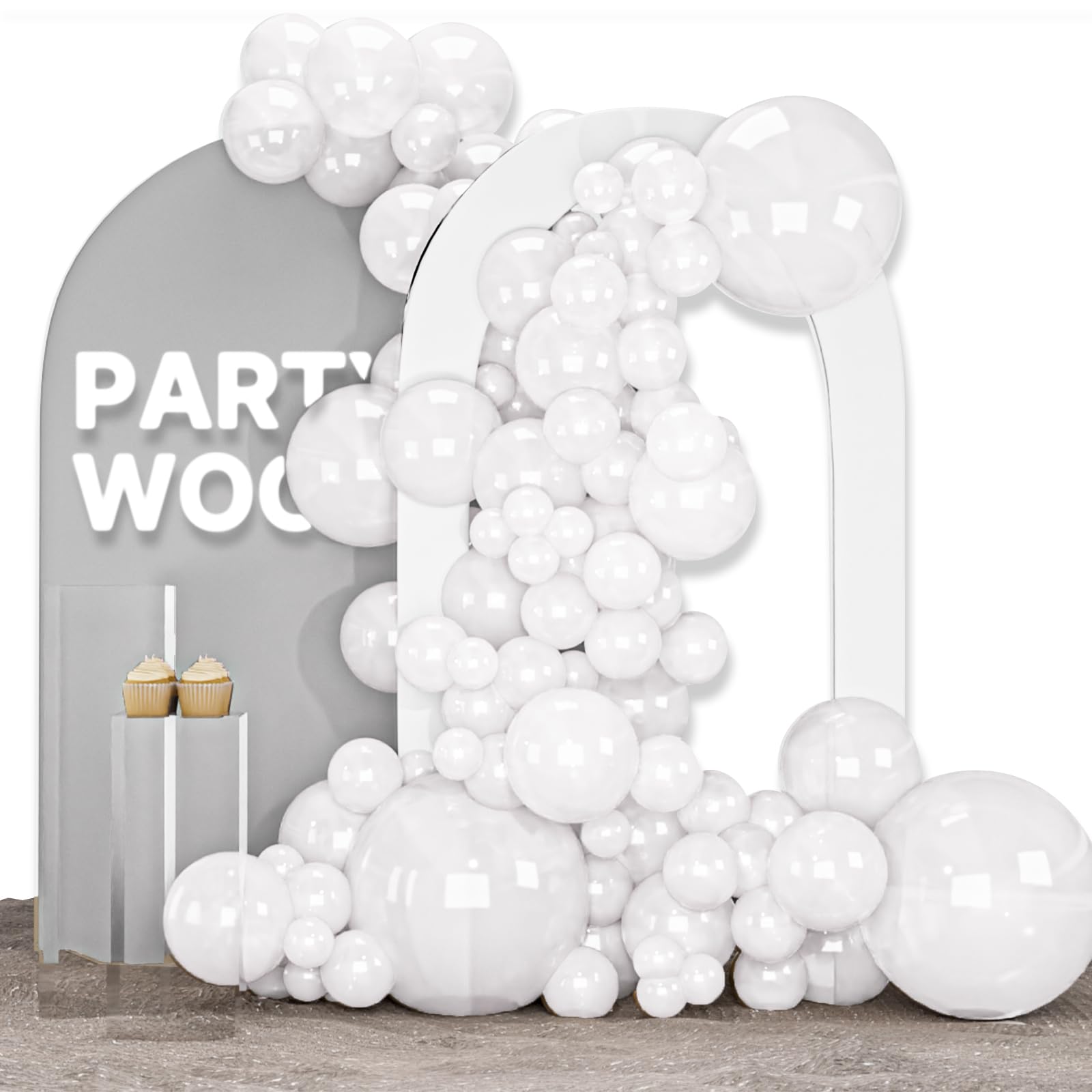 Amazon.com: PartyWoo Pearl White Balloons 85 pcs White Balloons Pearl ...