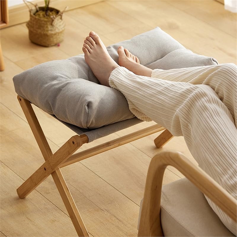 bimiti Folding Footrest Stool Bamboo Foot Rest Ottoman Seat with ...