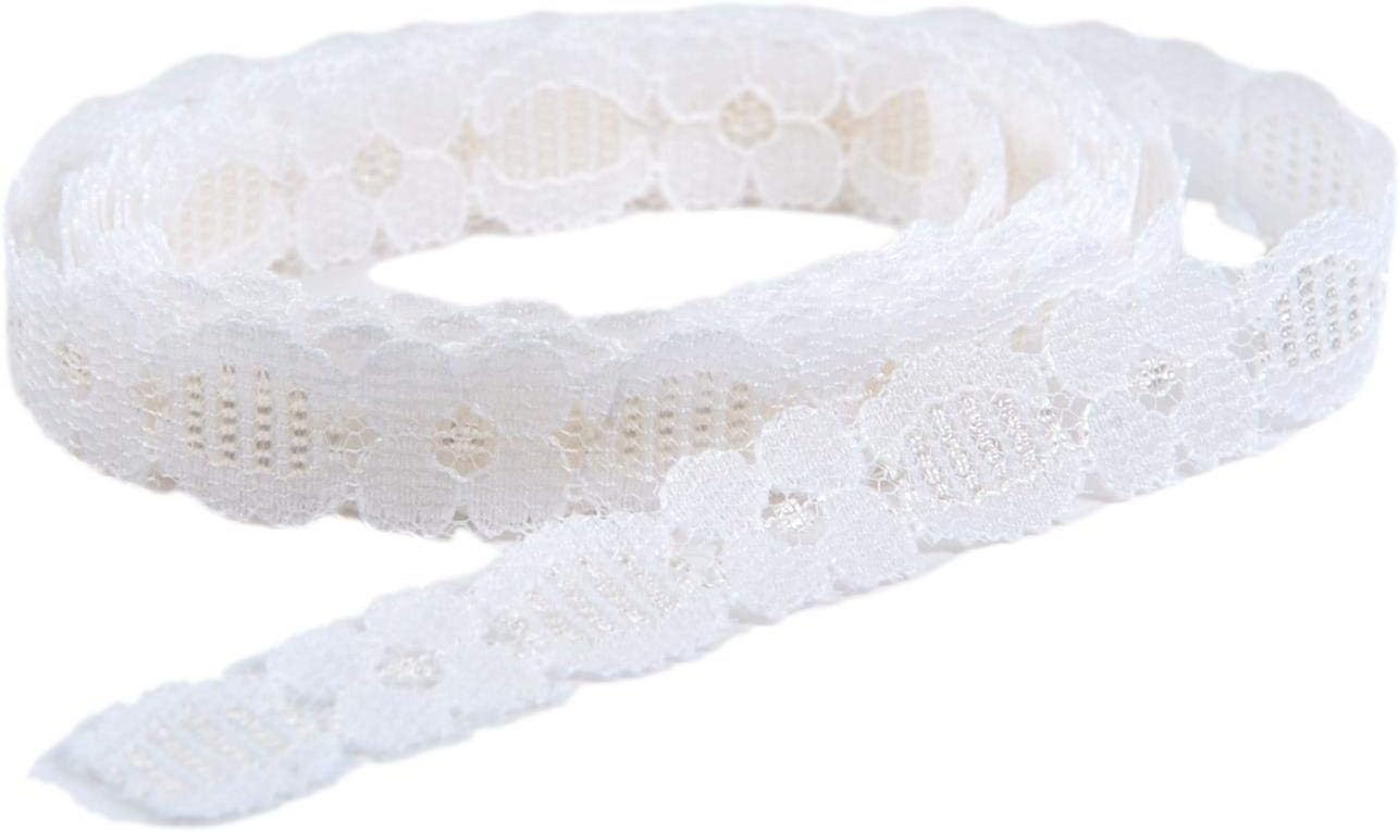 Amazon.com: Porcelynne Delicate Floral White Lace is 1/2" Wide - 5 ...