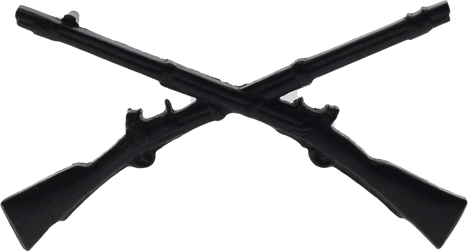 Amazon.com: USA Infantry Crossed Rifles Matte black 1 1/2 inch Hat or ...