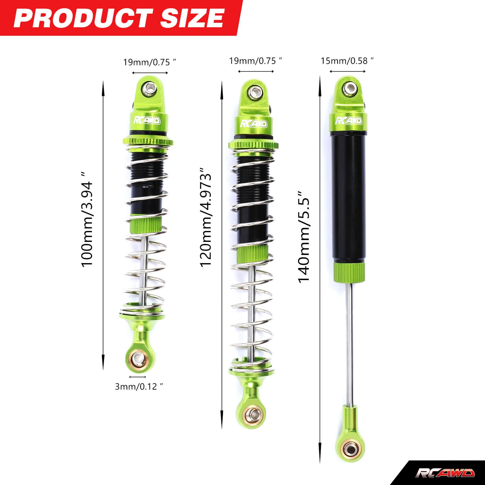 RC Shock Dampers GPM Aluminium 6061-T6 Einstellbare Federdämpfer Mit ...