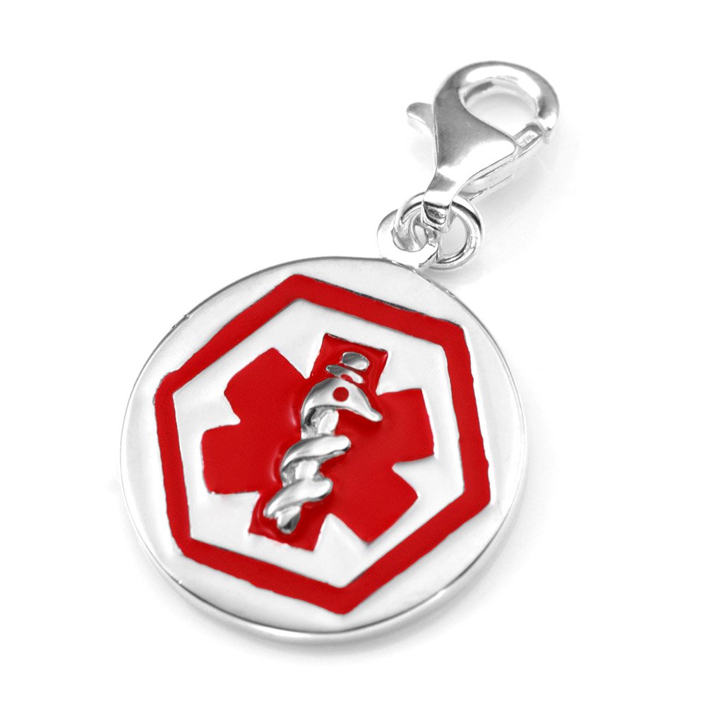 Amazon.com: StickyJ Sterling Silver Medical Alert Charm with Free ...