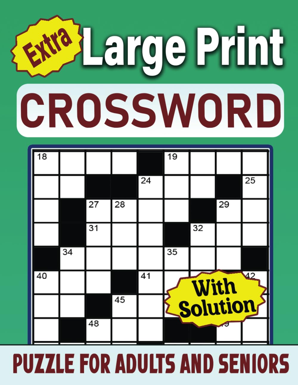 Extra Large Print Crossword Puzzle: For Adults and Seniors With ...