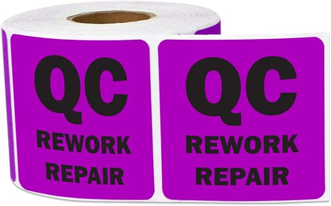 Amazon.com: 300 QC Rework Repair Label Stickers, 2 x 2 Inch QC Rework ...