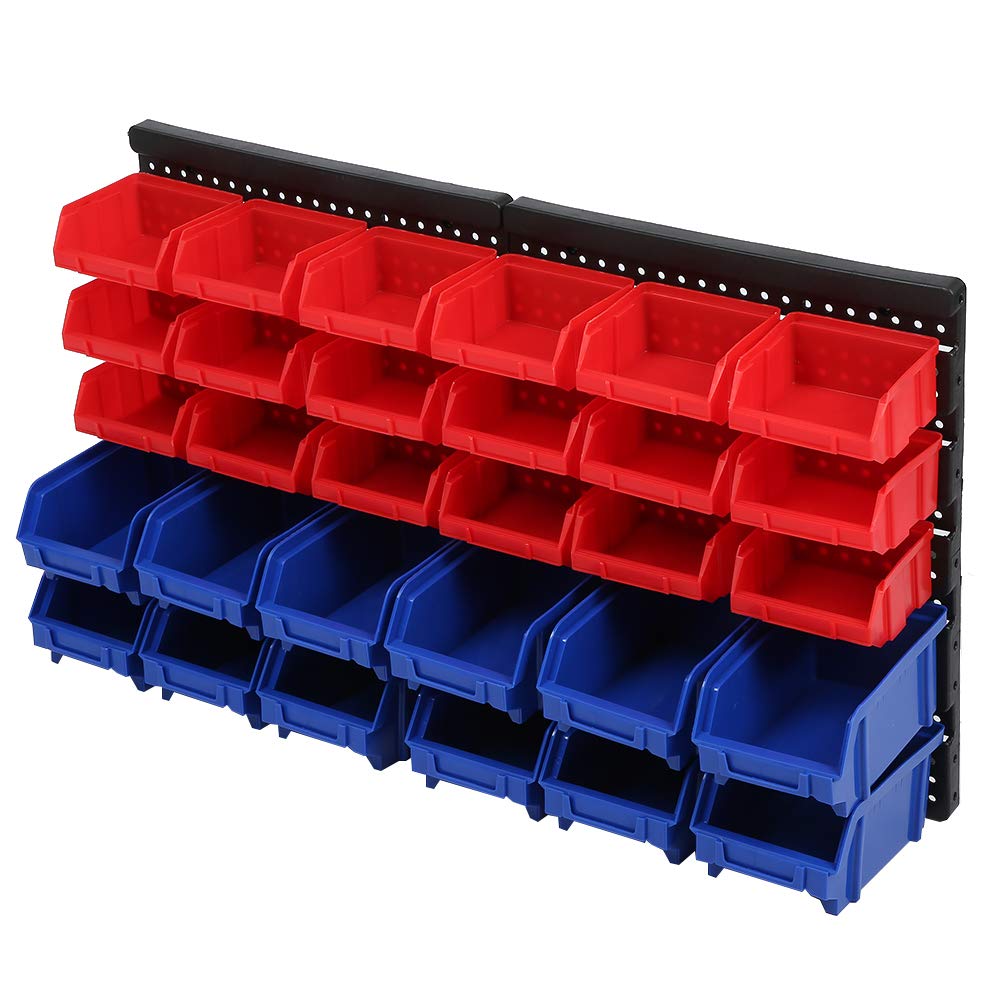 Storage Bin Rack 30pcs Wall Mounted Bins Part Bins Organizer ...