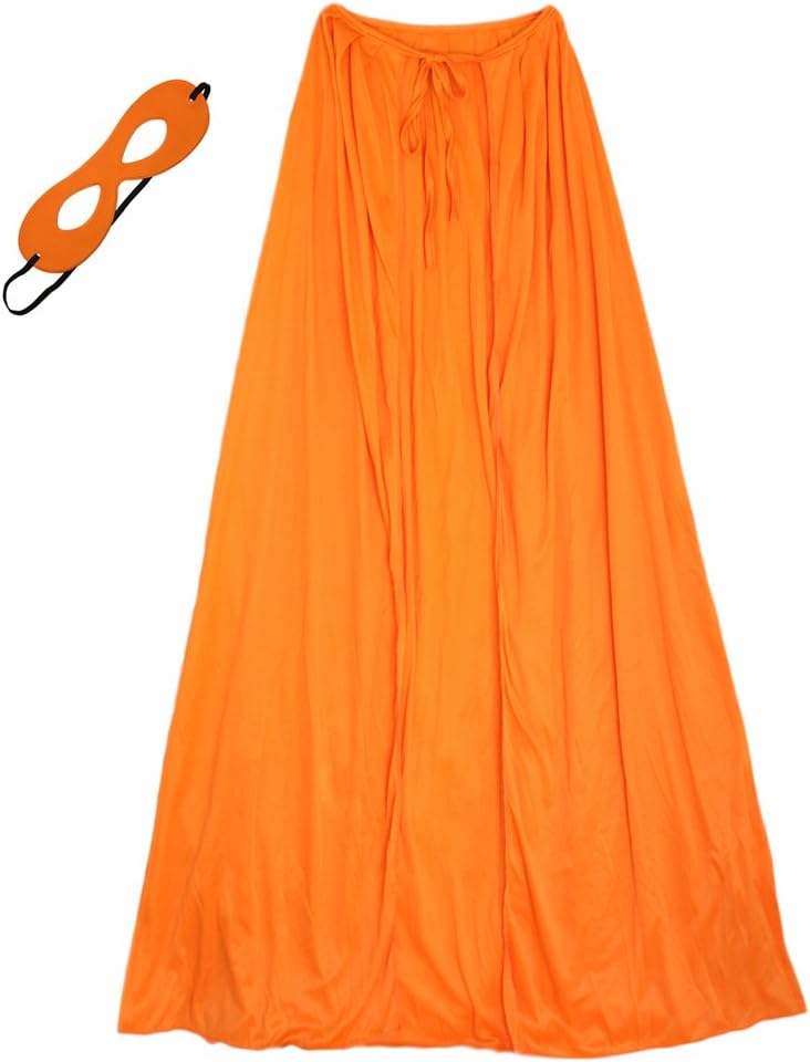 Amazon.com: SeasonsTrading 60" Adult Orange Superhero Cape & Mask ...