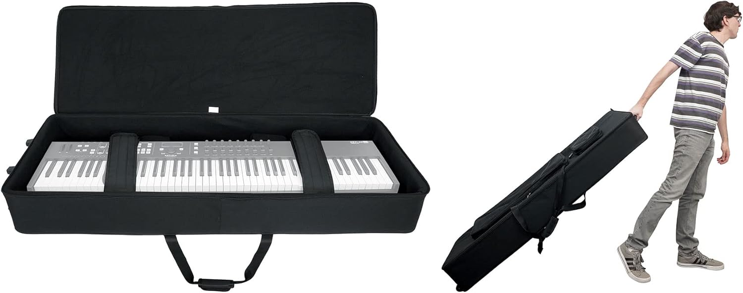 Amazon.com: Rockville Rolling Bag 76 V2 Key Keyboard Case, 12 lbs ...