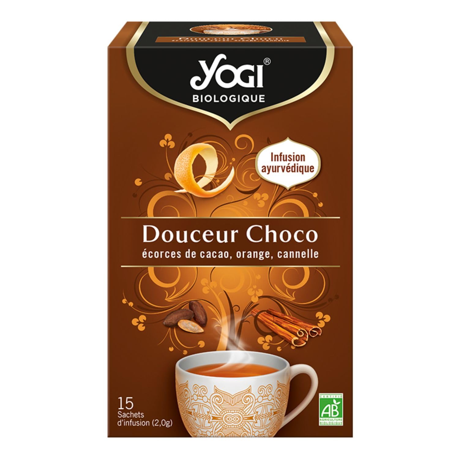 Yogi Biologique Douceur Chocolat, Infusion 100% Bio Écorces de Cacao ...