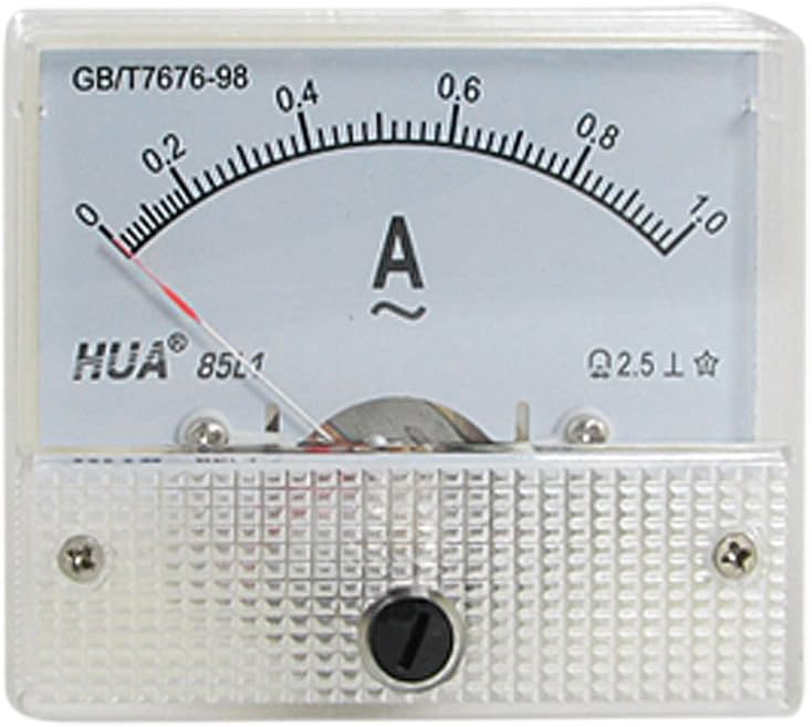 uxcell Fine Tuning Dial Panel Ampere Meter Gauge 85L1 AC 0-1A - Voltage ...