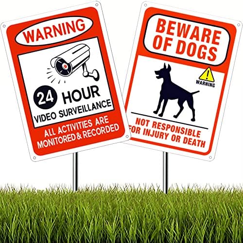 Amazon.com: 2PC 24 Hour Surveillance Sign, 14 x 10 Inches - Aluminum ...