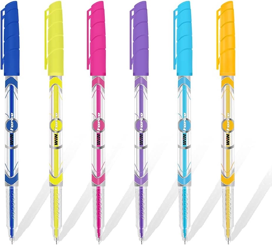WIN Plush Ball Pens Set | 10 Blue Ink Pens | Bright Body Colours | Pens ...