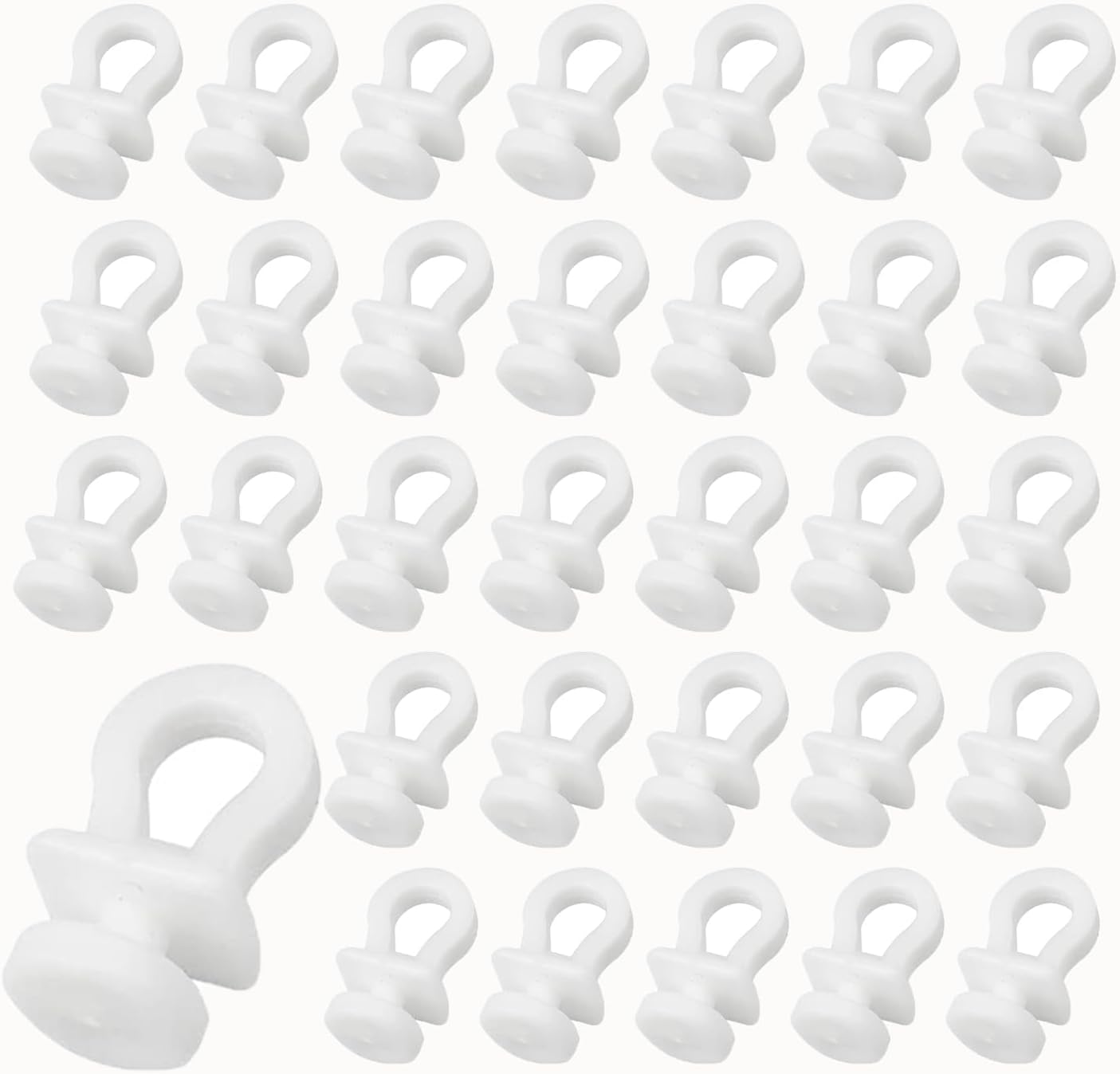 THETAG 100 PCS Curtain Hooks Caravan Curtain Hooks Plastic White ...