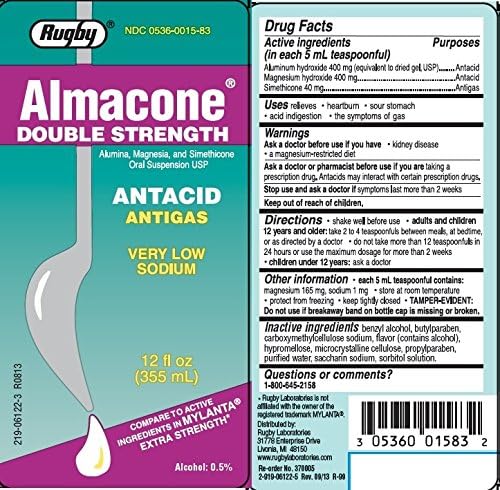 Amazon.com: Almacone Double Strength Antacid, 12 oz. Each, (Pack of 2 ...