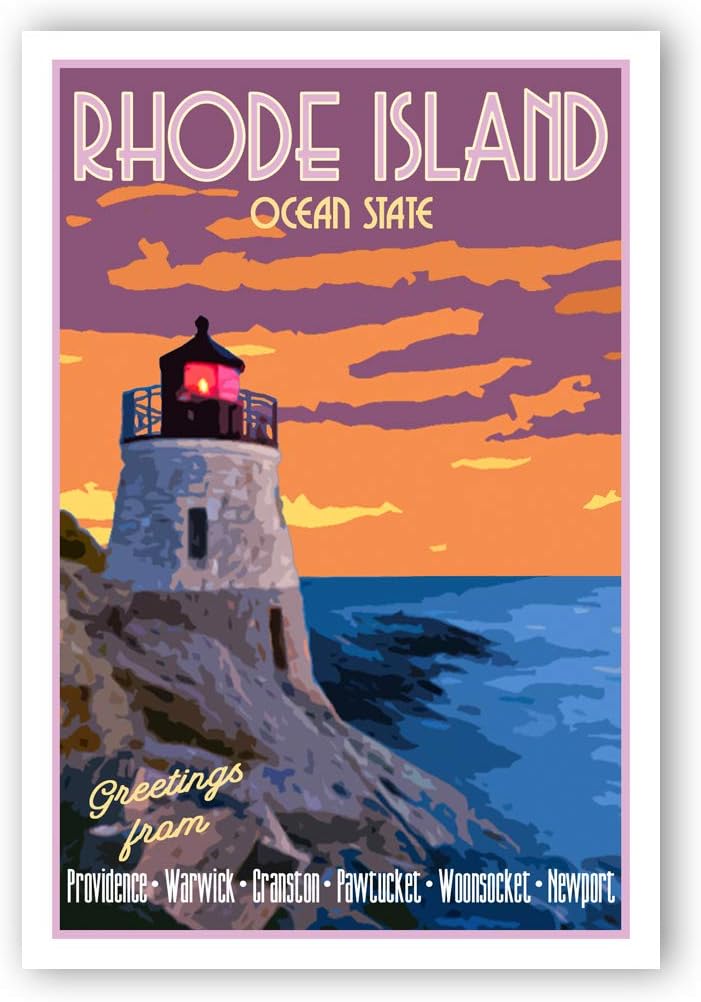 Amazon.com : RHODE ISLAND TRAVEL POSTER postcard set of 20 identical ...