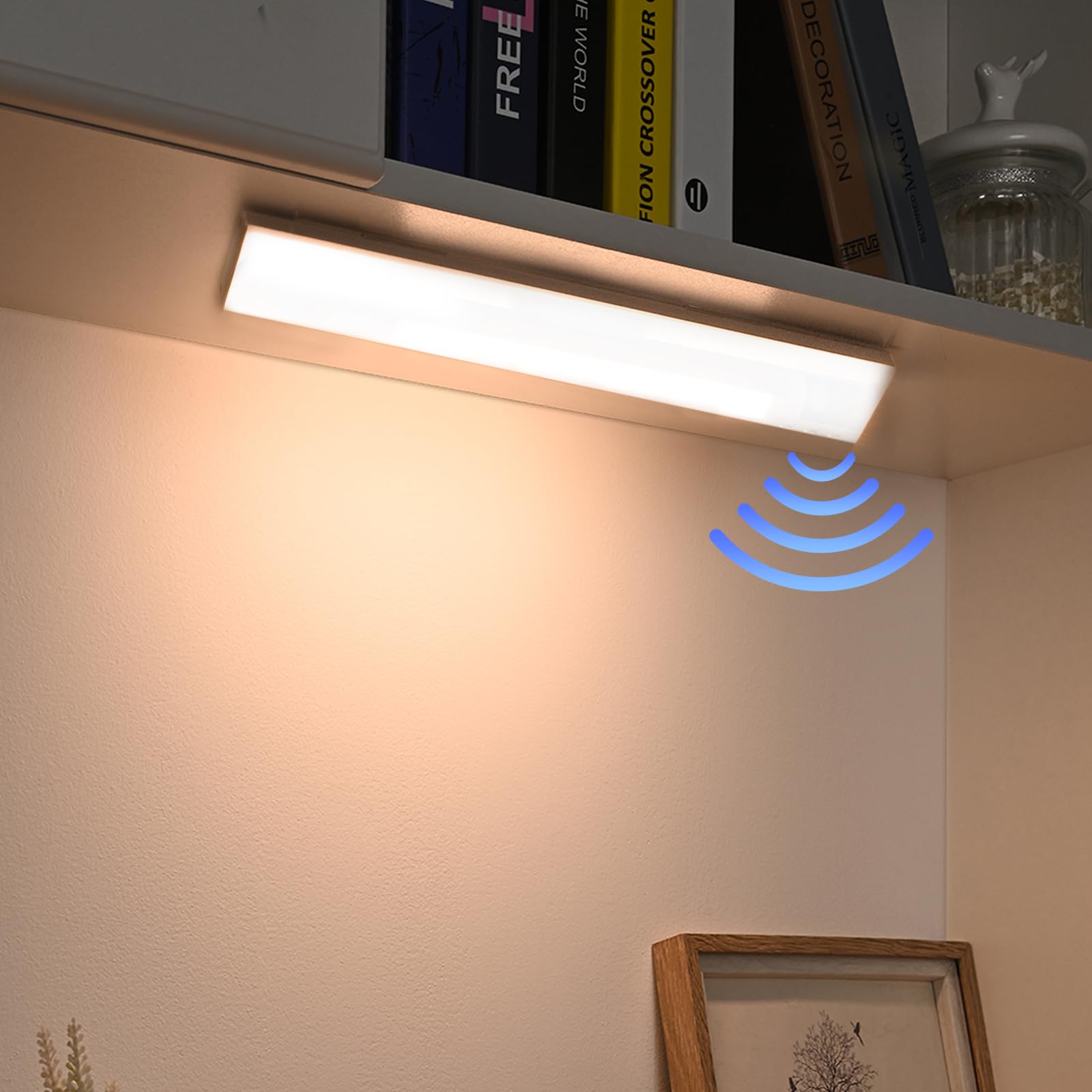 9.5 inches Full Screen Bright Motion Sensor Light Indoor, Rechargeable ...