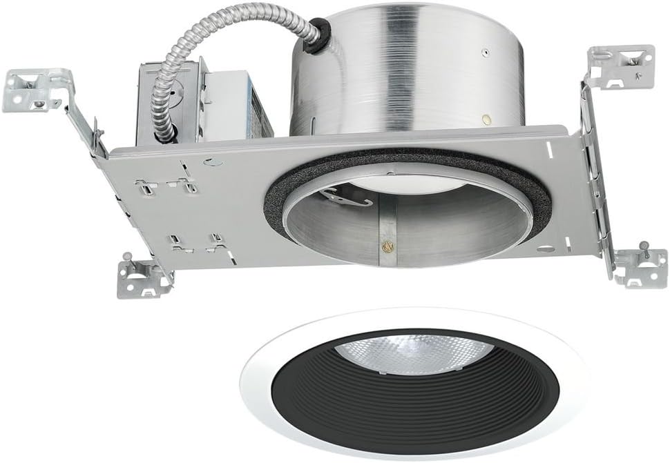 6-inch New Construction Recessed LED Kit with Black Trim - Recessed ...