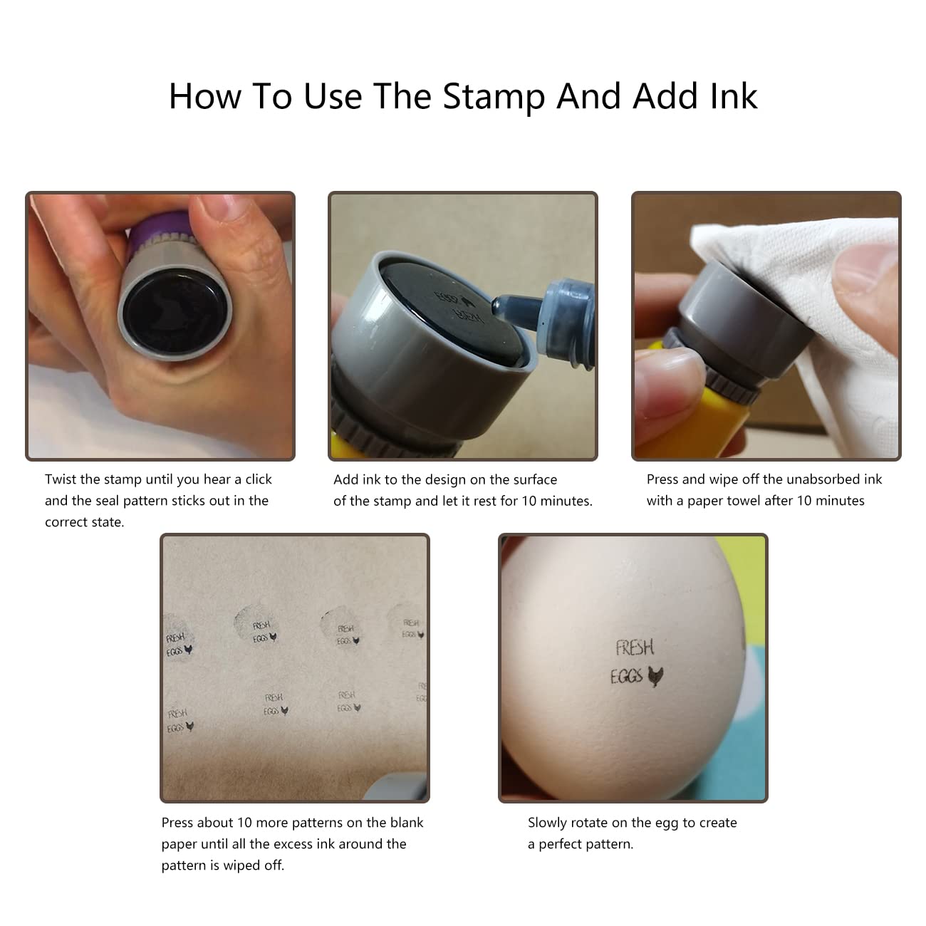 Snapklik.com : 4 Pcs Egg Stamper For Chicken Eggs, Egg Stamps For Fresh ...