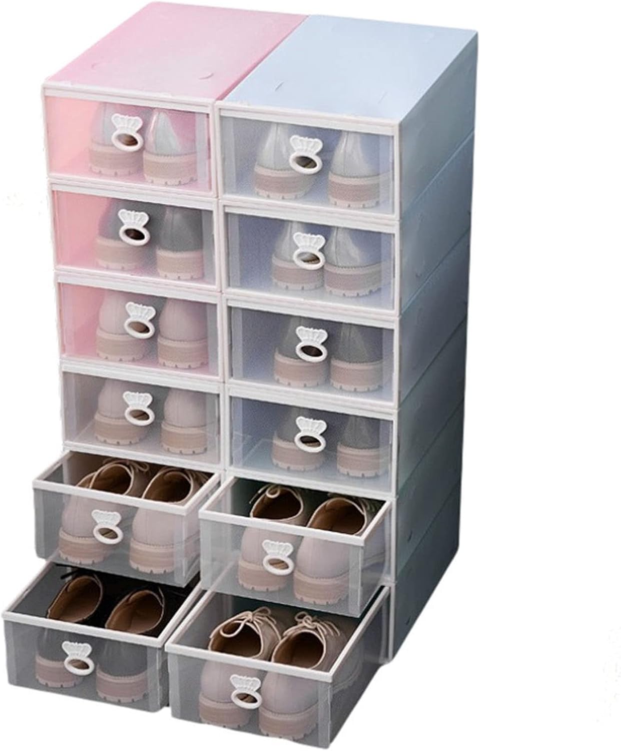 Amazon.com: A foldable transparent shoe box storage box,Shoe Storage ...