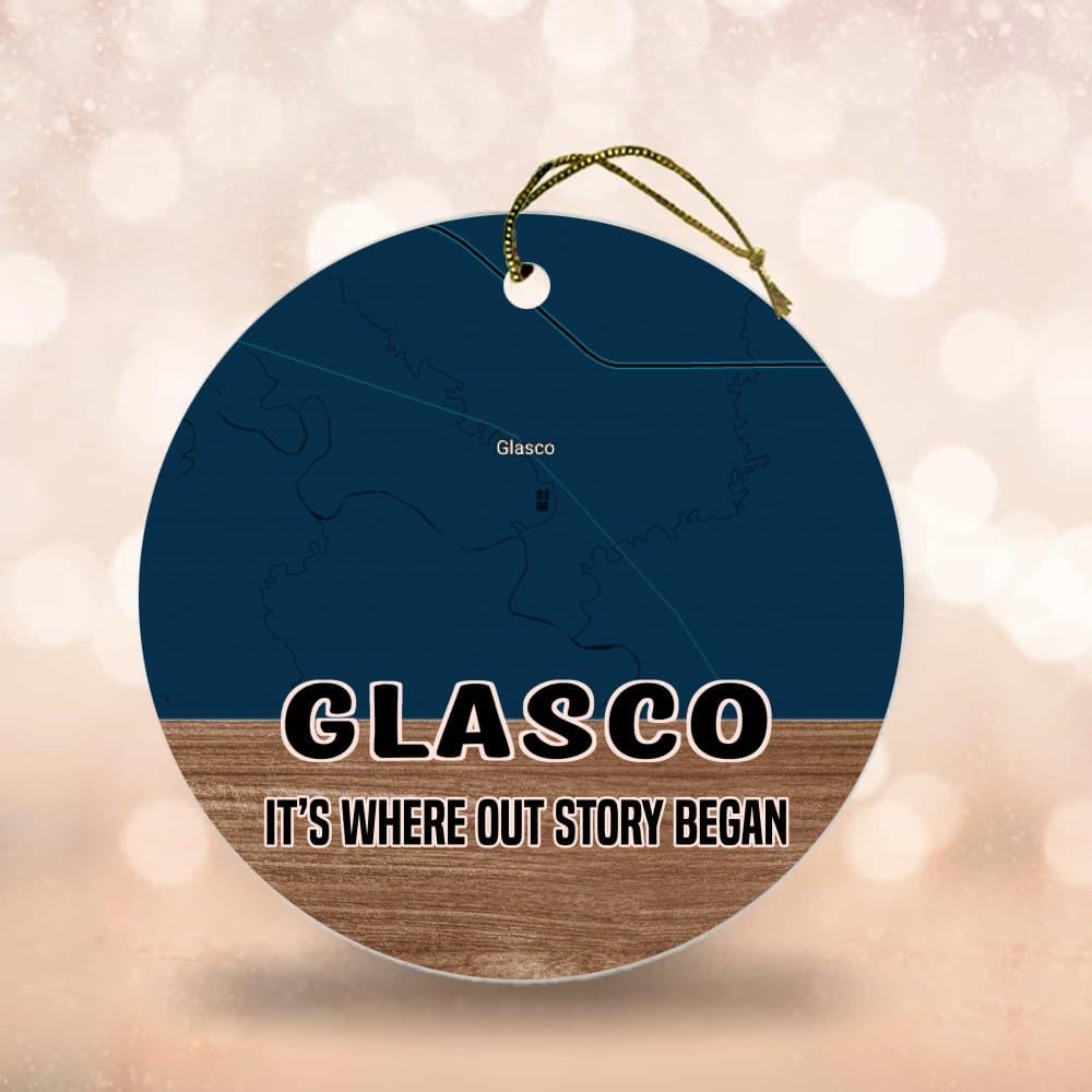 Amazon.com: Glasco KS Christmas Ornaments City Map - It's Where Our ...