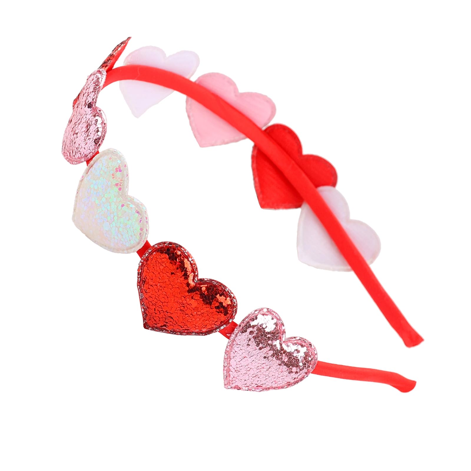 Amazon.com : DIUEWOW Valentines Day Heart Headband Glitter Sequin ...