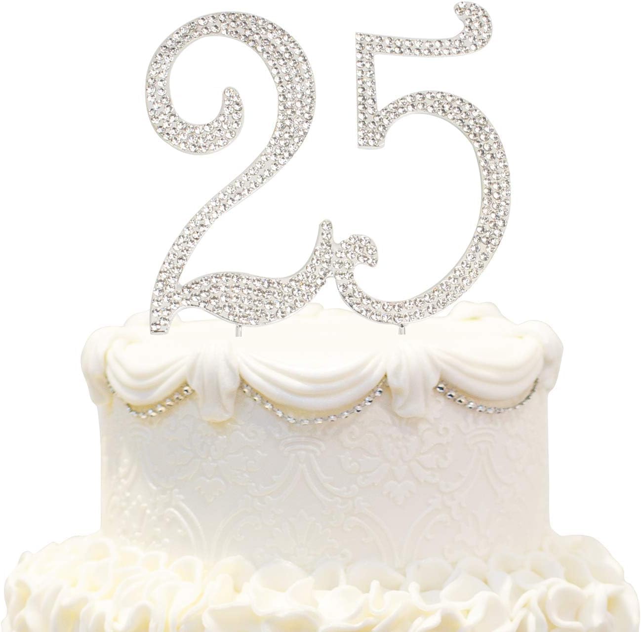 Amazon.com: Hatcher lee Bling Crystal Rhinestone 25 Birthday Cake ...