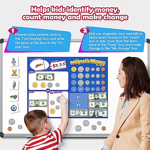 Snapklik.com : 60 PCS Magnetic Money For Kids For Learning, Math ...