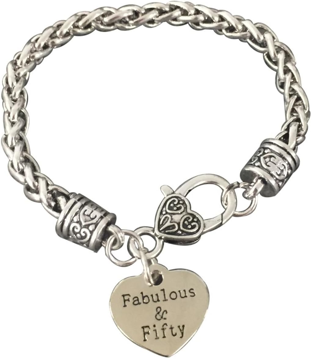 Amazon.com: Infinity Collection 50th Birthday Charm Bracelet, Fabulous ...