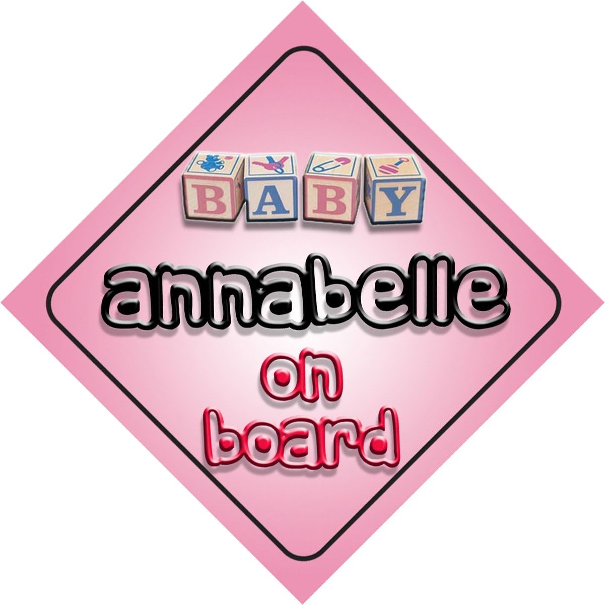 Amazon.com: Baby Girl Annabelle on Board Novelty car Sign Gift/Present ...
