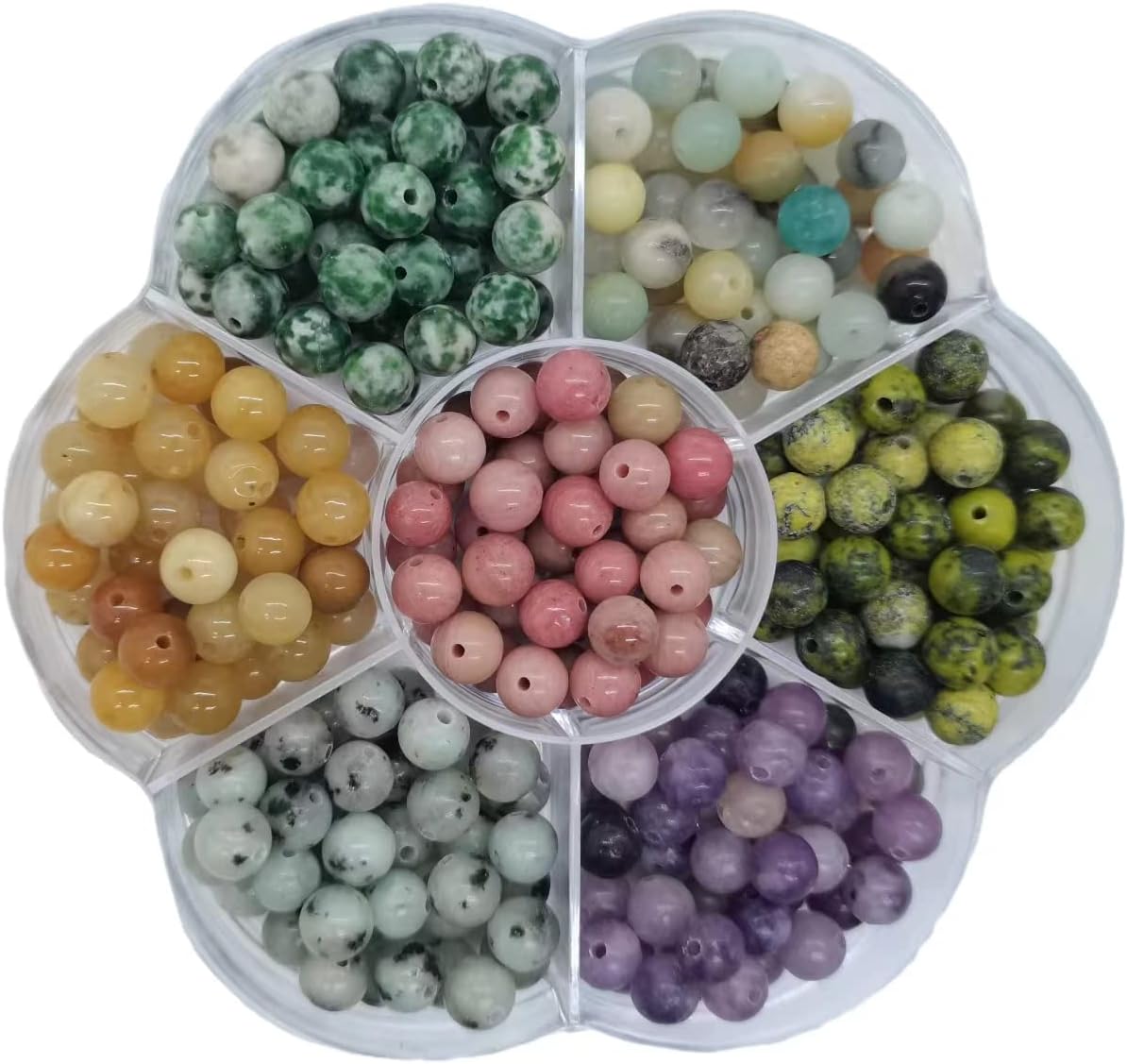 Amazon.com: 280pcs 6mm Natural Stone Beads Polished Beading Loose Beads ...