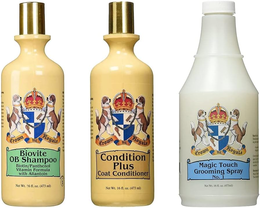 Amazon.com: Crown Royale Dog Grooming Bundle 16 oz - Biovite Shampoo No ...