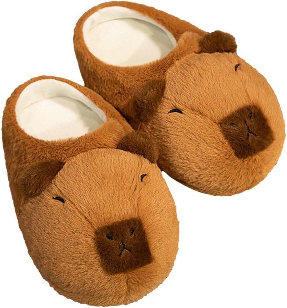Wudaizhi Capybara Slippers, Cute Plush Women Cozy Animals Winter Home ...