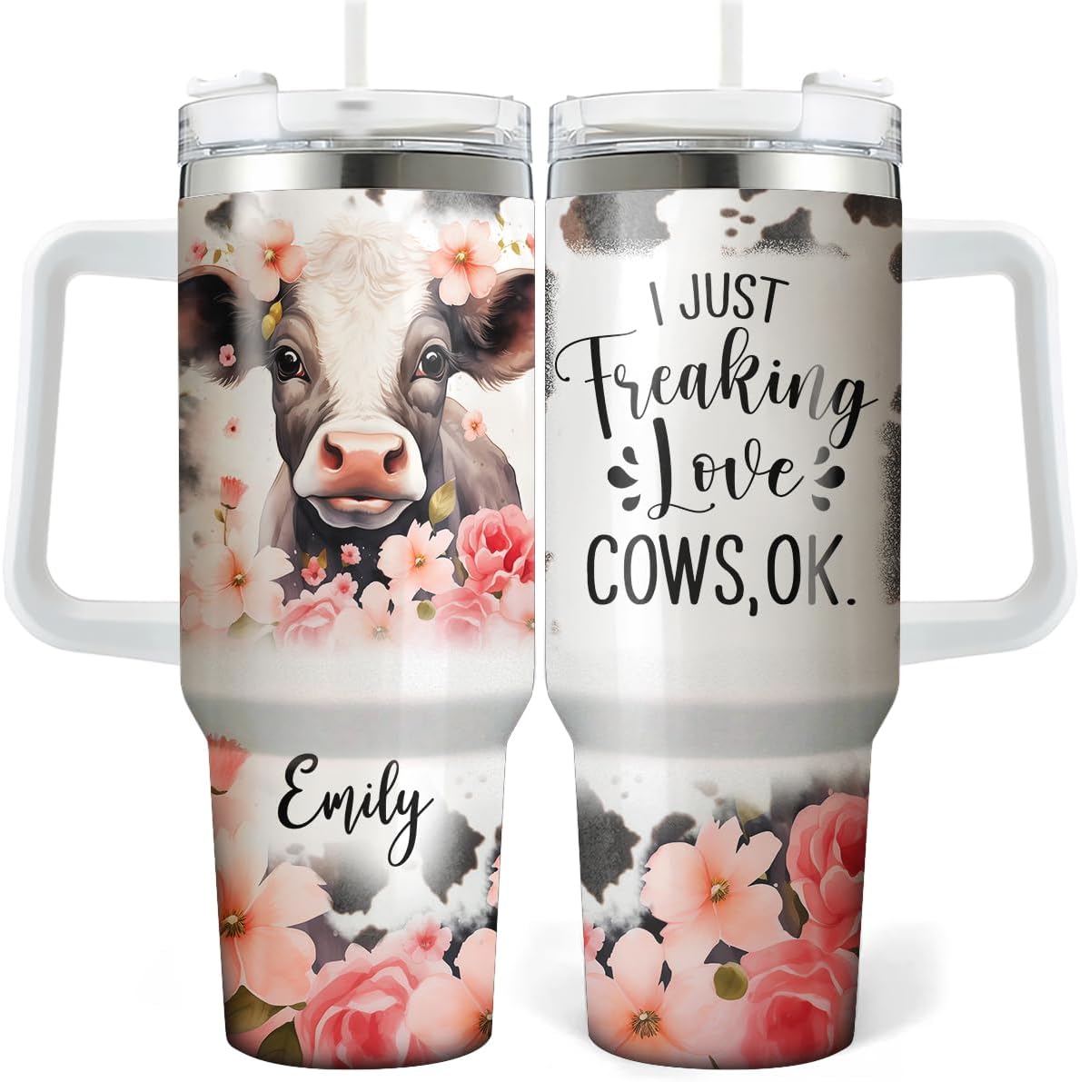 Amazon.com | La Fonte Personalized Sunflower Bull Skull Tumbler with ...