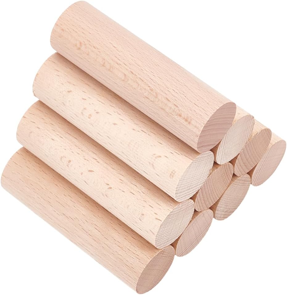 Amazon.com: OLYCRAFT 10Pcs 1-1/8 x 4 Inch Wooden Dowel Rods Round ...