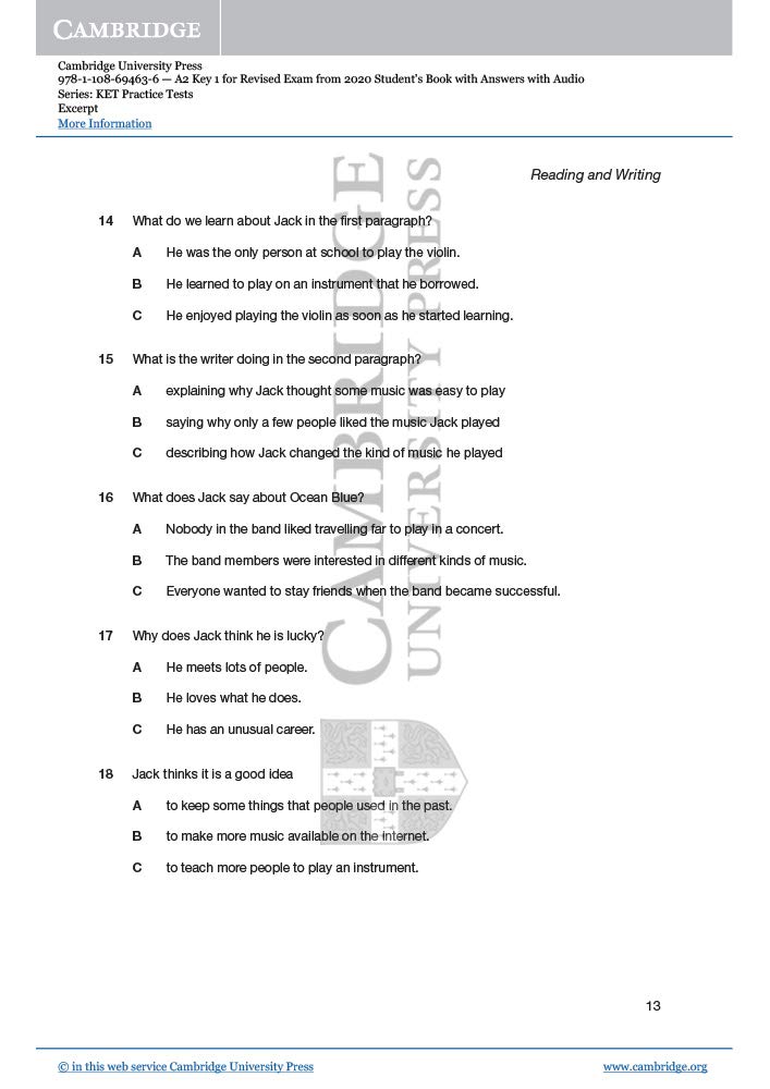 Ket Listening Test 2 A2 Key 1 Authentic Practice Tests A2 Key Exam 1