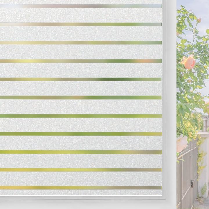 Alyvisun Frosted Stripe Window Film Privacy 44.5×220cm [Wider & Longer ...