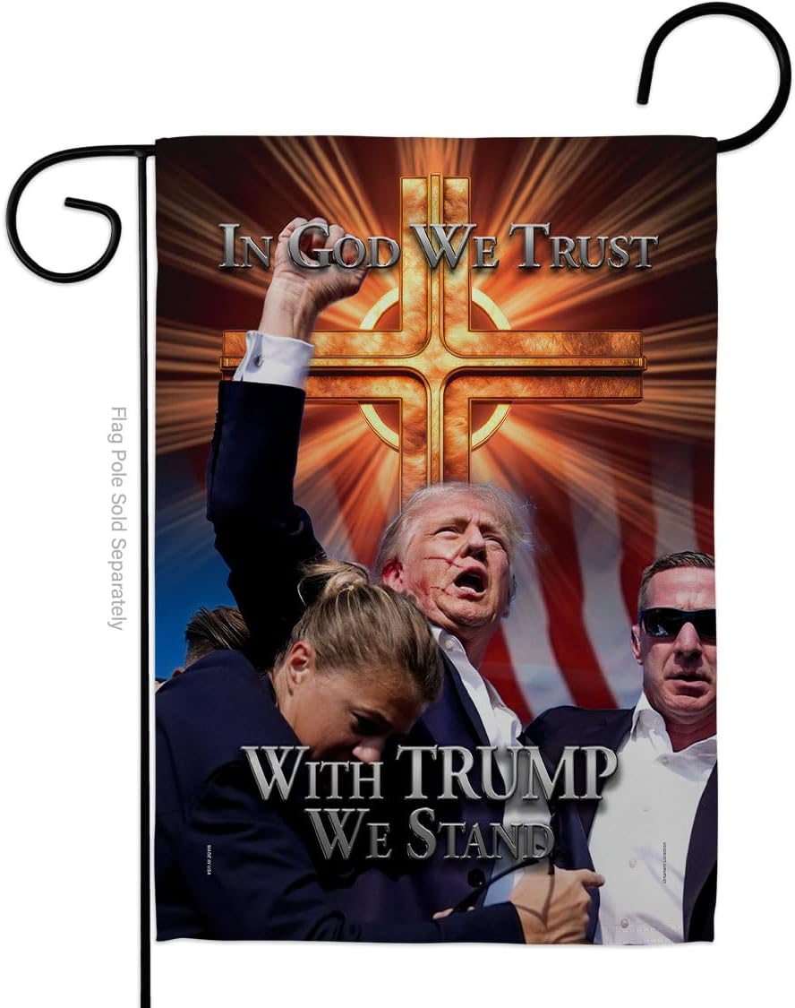 Amazon.com : In God We Trust Trump Flag Yard Sign Wall Art Lawn Decor ...
