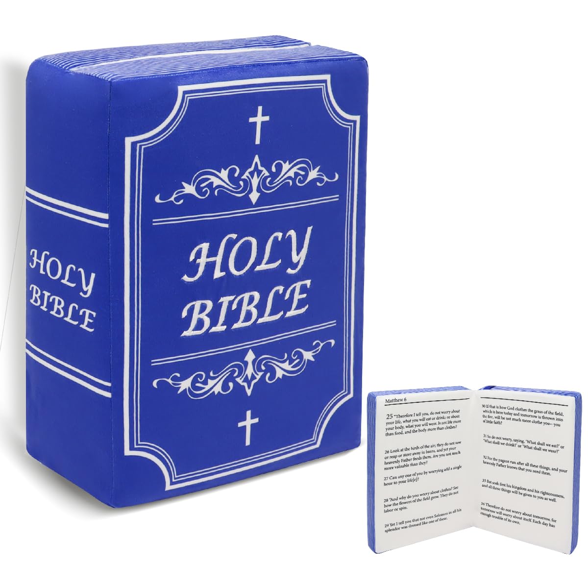 Amazon.com: Yelakey Bible Pillow Book Plush That Opens Christian Holy ...