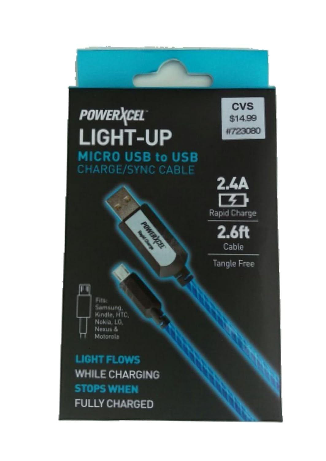 Amazon.com: PowerXcel Light Up Micro USB to USB Charge/Sync Cable, 2 ...