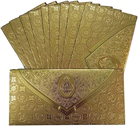 KRIWIN Handmade Paper Pack of 10 Multi Color Ethnic Scroll Style Shagun ...