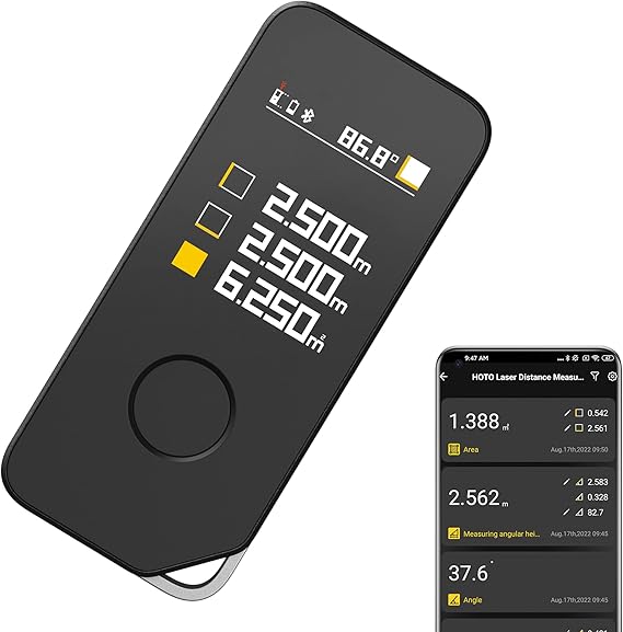 HOTO Télémètre Laser Numérique Pro 50m, Mesure Laser avec Bluetooth ...