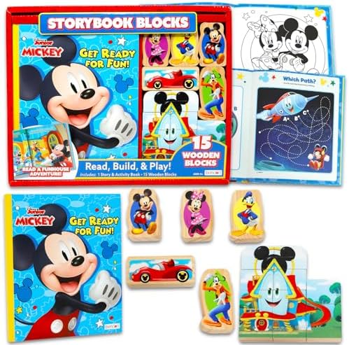 Amazon.com: Mickey Mouse Wooden Block Figure Activity Set - Disney ...