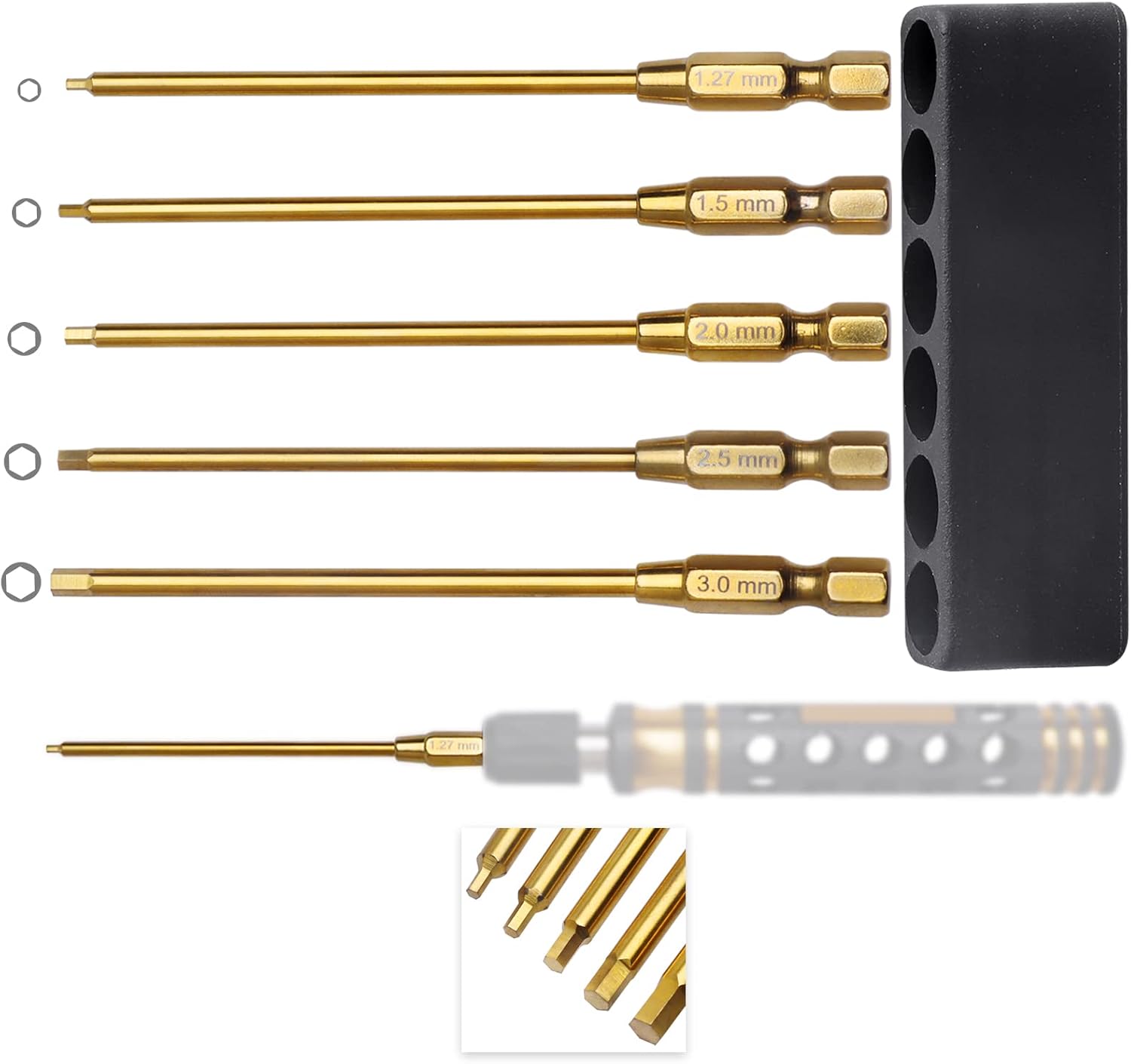 Amazon.com: FriHobby 1/4" Drivers 1.27mm(0.05") 1.5mm 2mm 2.5mm 3mm ...
