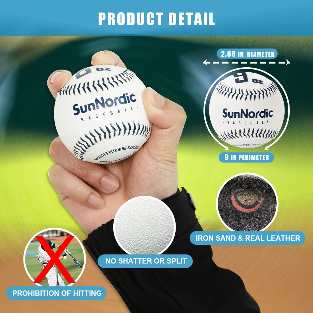 Arm Strength SunNordic Set Of 9 - Variable Weight Training Baseballs ...