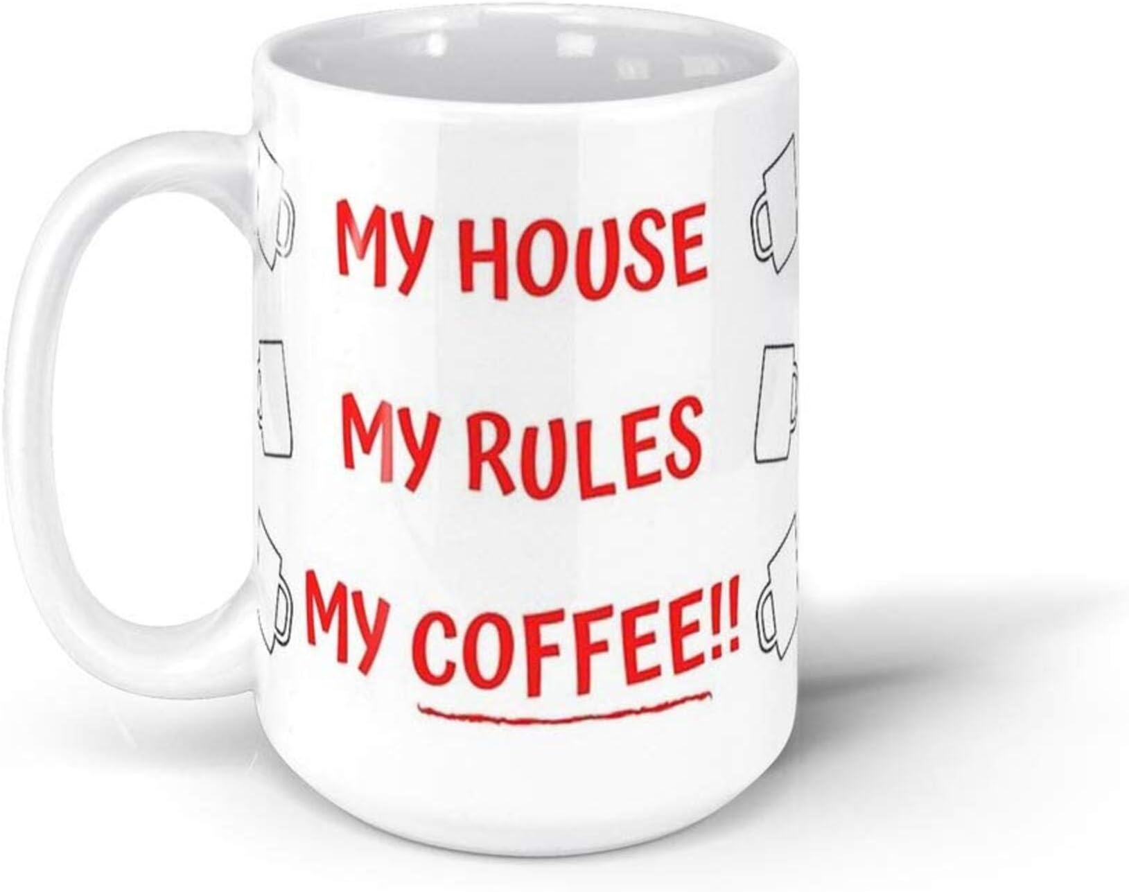 Amazon.com: My House My Rules My Coffee Mug Knives White Coffee Mug ...