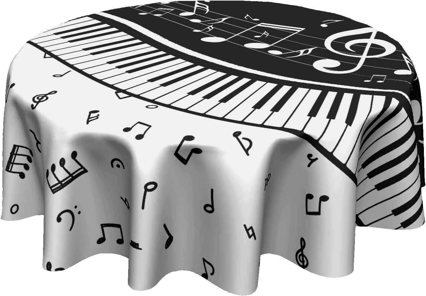Amazon.com: Granbey Music Round Tablecloth 60 Inch - Classic Piano ...