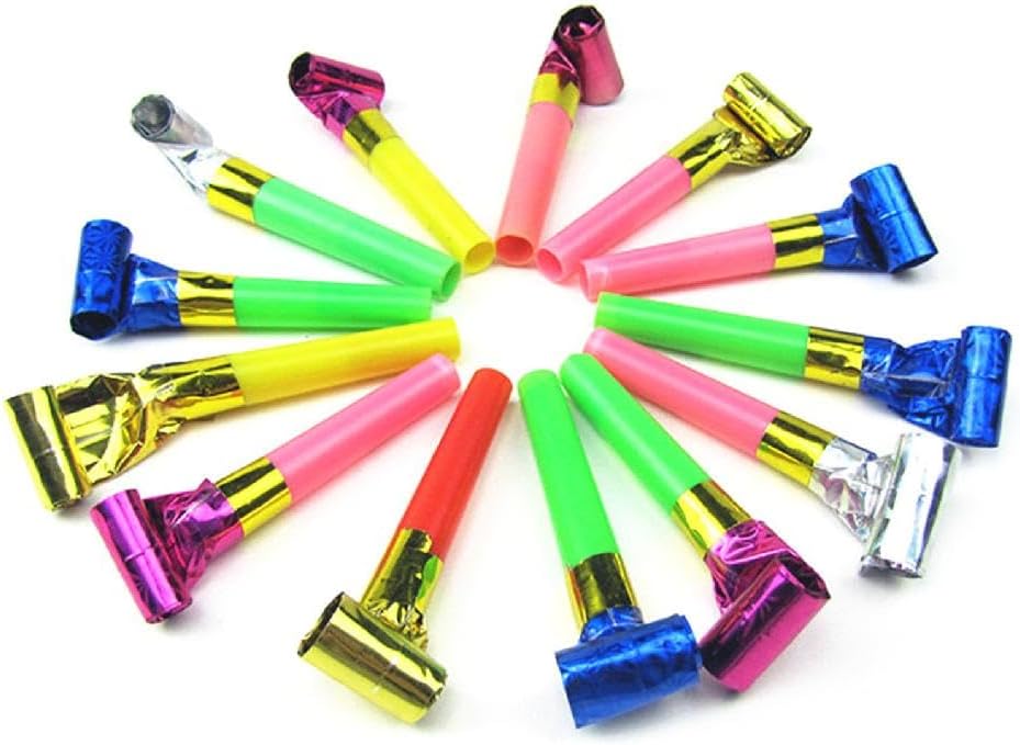 Amazon.com: 100-Piece Blowing Dragon Funny Paper Party Blowouts Blowers ...