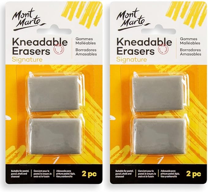 Mont Marte Kneadable Erasers Signature 2pc-2PACK, Kneaded Erasers for ...