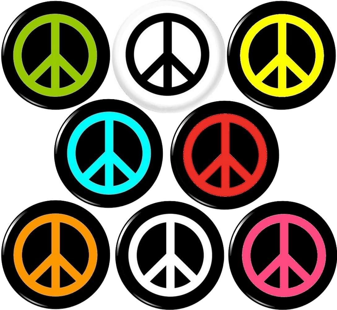 Amazon.com: Peace signs 8 NEW 1" inch (25mm) buttons pins badges world ...