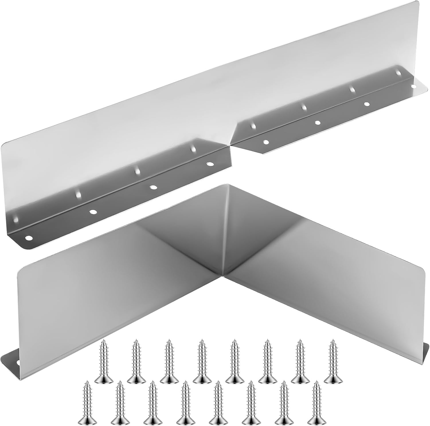 2 Pcs Gutter Valley Splash Guard, Roof Rain Diverter with Screws ...